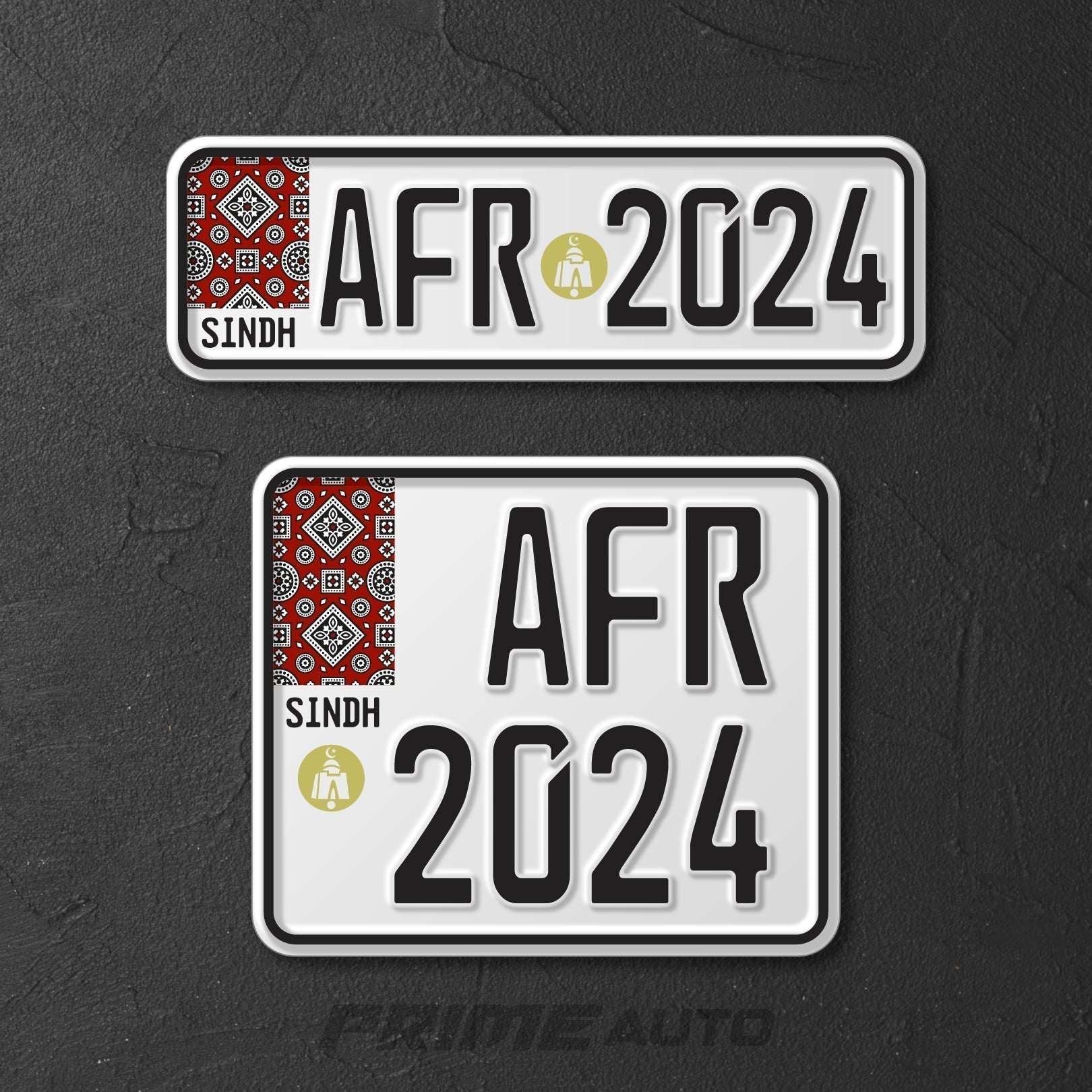 Sindh Ajrak Bike Number Plate – Prime Auto